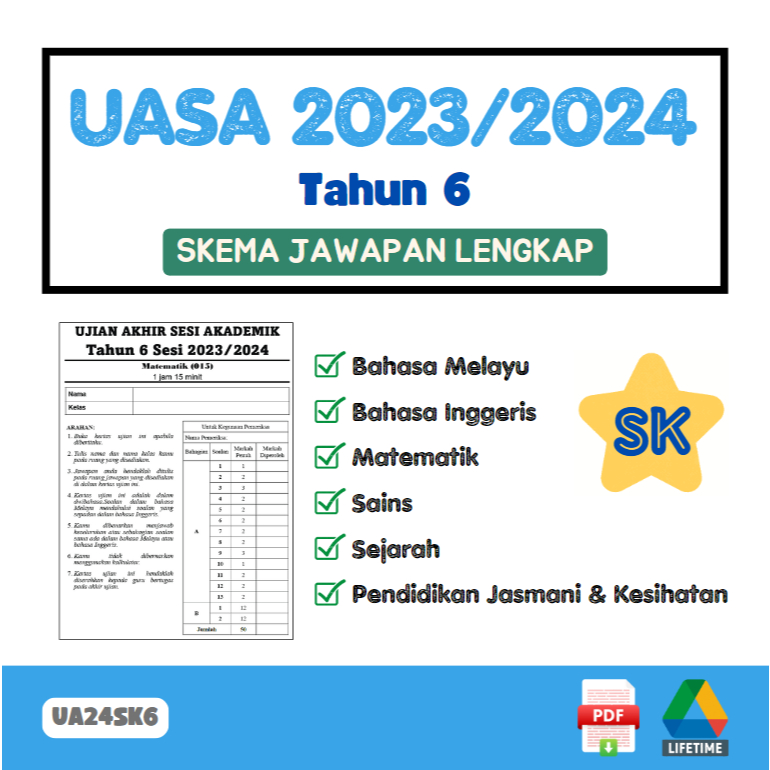 [PDF] SK UASA Ujian Akhir Sesi Akademik Tahun 6 Kertas Soalan + Skema Jawapan | Shopee Malaysia