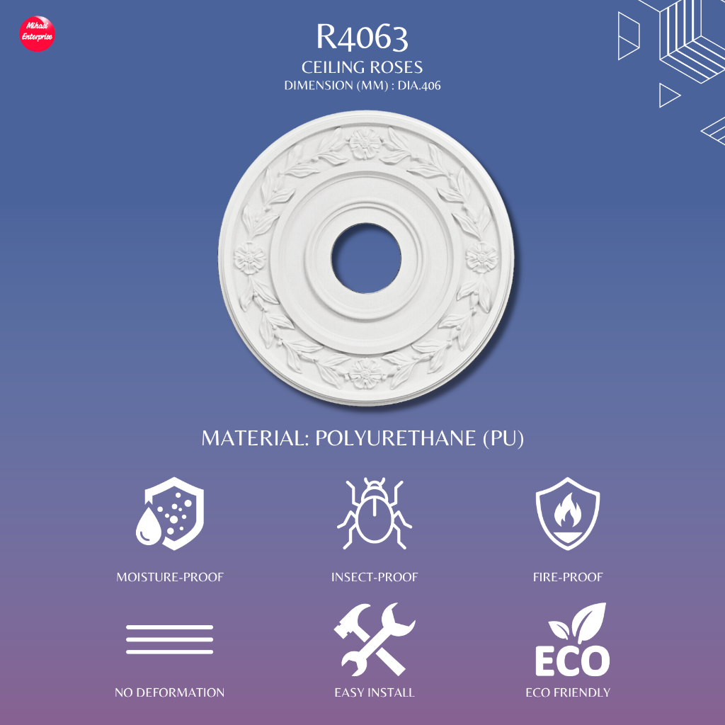 MODEL R4063 CEILING ROSES | CEILING ACCESSORIES | HIASAN SILING ...