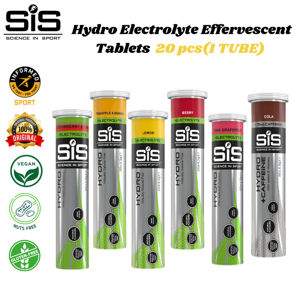 NEW SIS Science In Sport Go Hydro 20 Tablets (1Tube) Caffeine Cola ...
