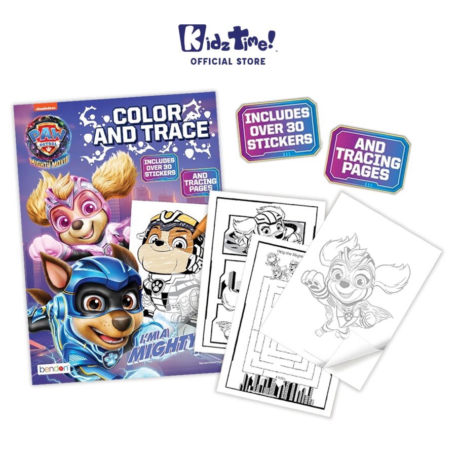 Kidztime x Paw Patrol Colour and Trace / Trace and Learn Colouring Book ...