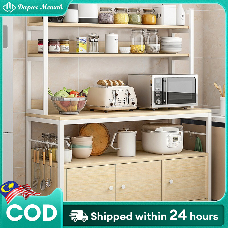 Kitchen Storage Rack Dish Rack Cabinets With Doors Multilayer Cupboards ...