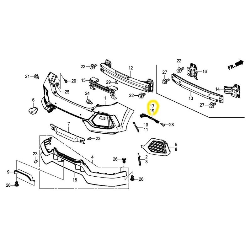 ORIGINAL HONDA FK8 TYPE R REAR BUMPER SIDE BRACKET RH/LH | Shopee Malaysia