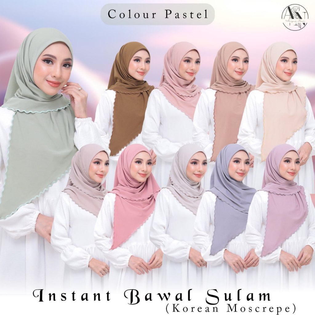 INSTANT BAWAL MALAS SULAM (KOREAN MOSCREPE) EASY TO WEAR | Shopee Malaysia