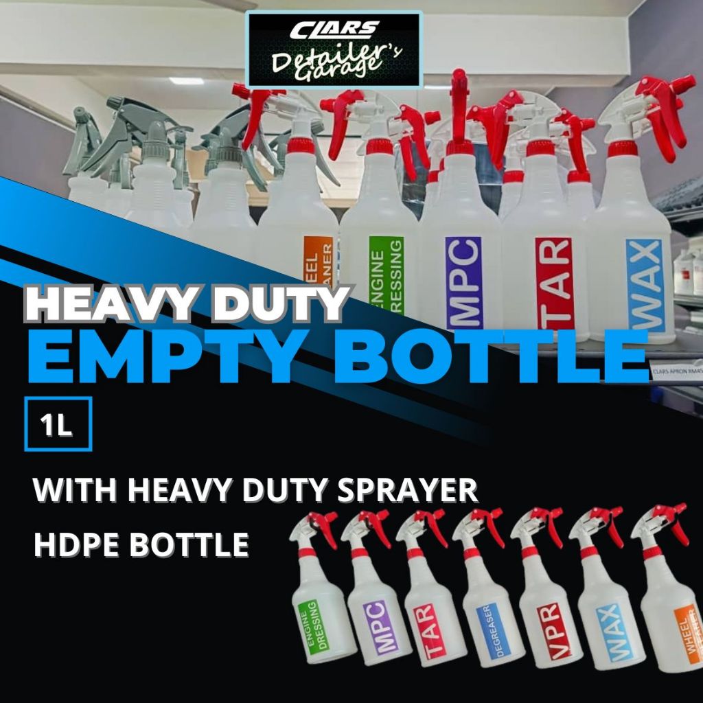 Clars HDPE Heavy Duty Empty Bottle 1L (Wax, Engine Dressing, Degreaser ...