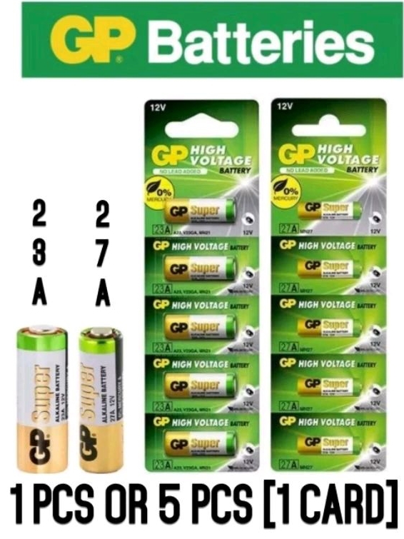 GP HIGH Voltage Super Alkaline Battery 23A / 27A 1pcs/5pcs(1Card) 12v A23 A27 | Shopee Malaysia