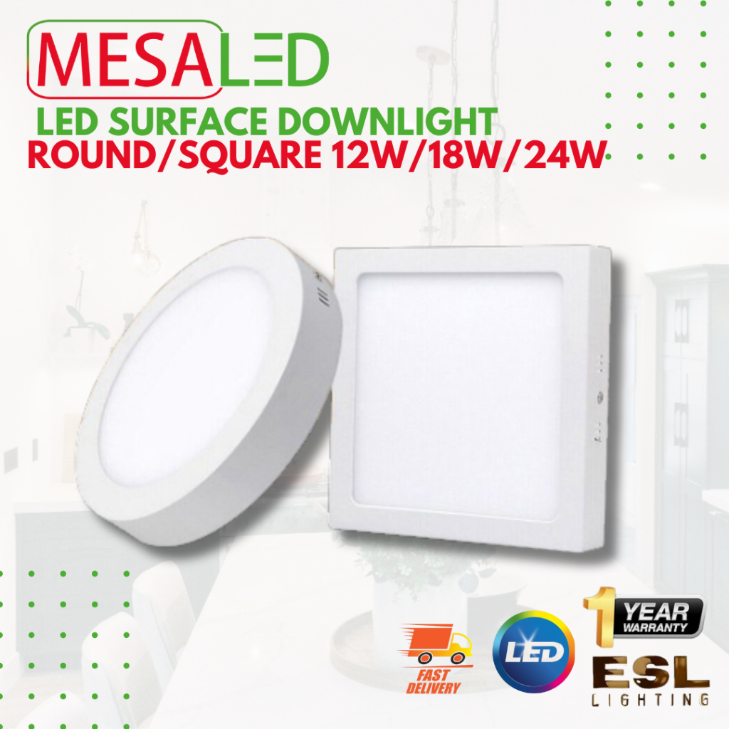ESL LIGHTING MESALED Surface Downlight LED Eco Series | Shopee Malaysia