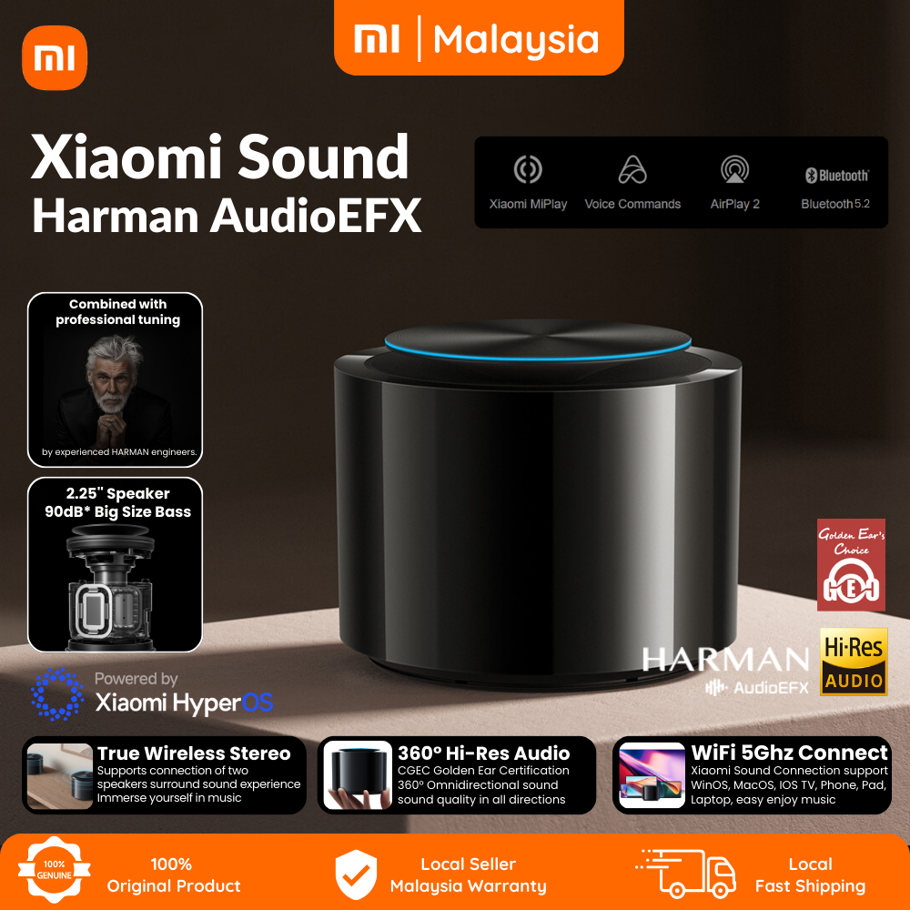 Xiaomi Mi Sound x Harman AudioEFX Hi-Res HyperOS 360 Omnidirectional ...