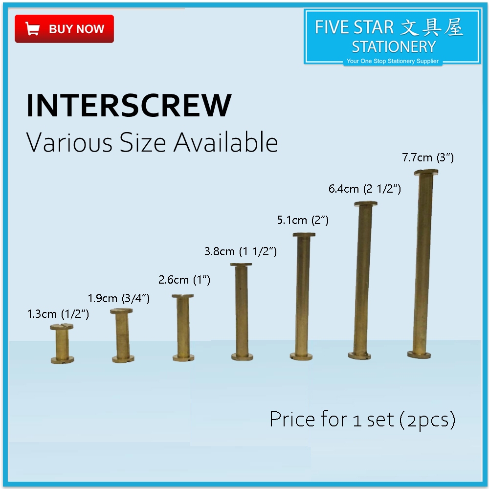 Screw Binder 6mm-100mm | Brass Binding Interscrew & Extension Set ...