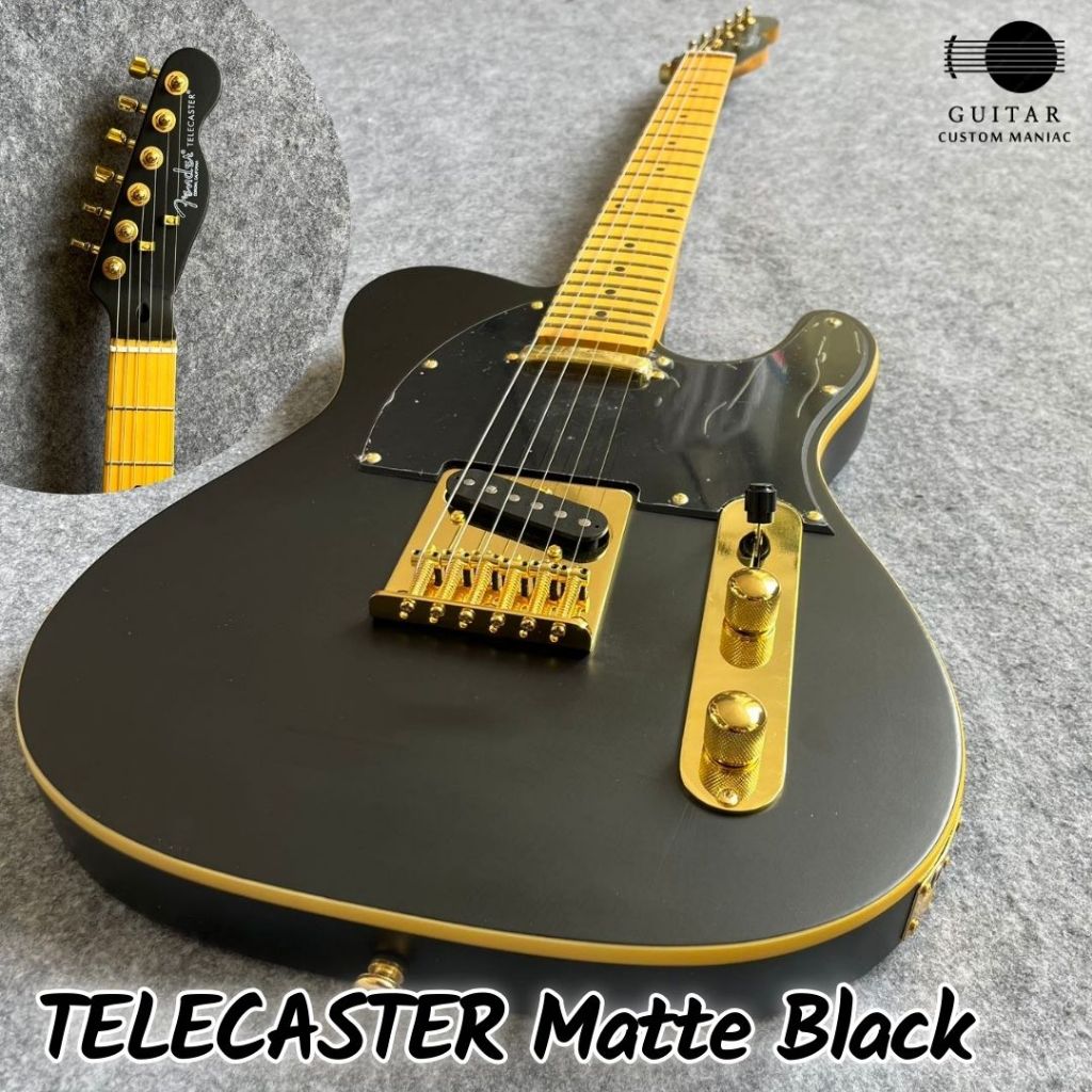 GCM Custom Made Telecaster Matte Black Electric Guitar Custom Maniac ...