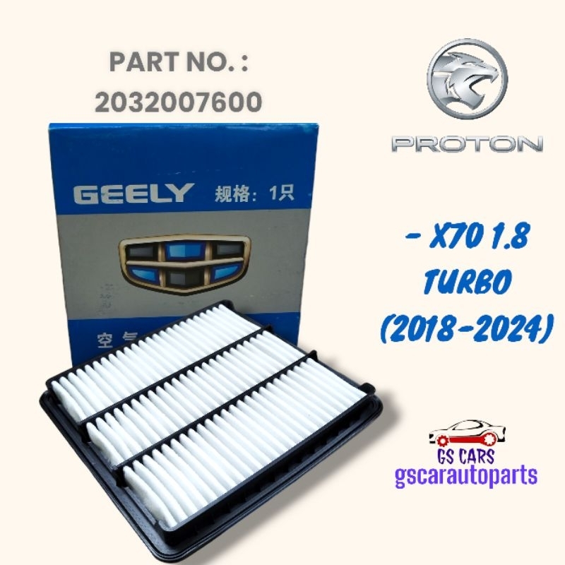 Ready stock proton engine air filter X70 1.8 turbo 2018-2024 geely ...