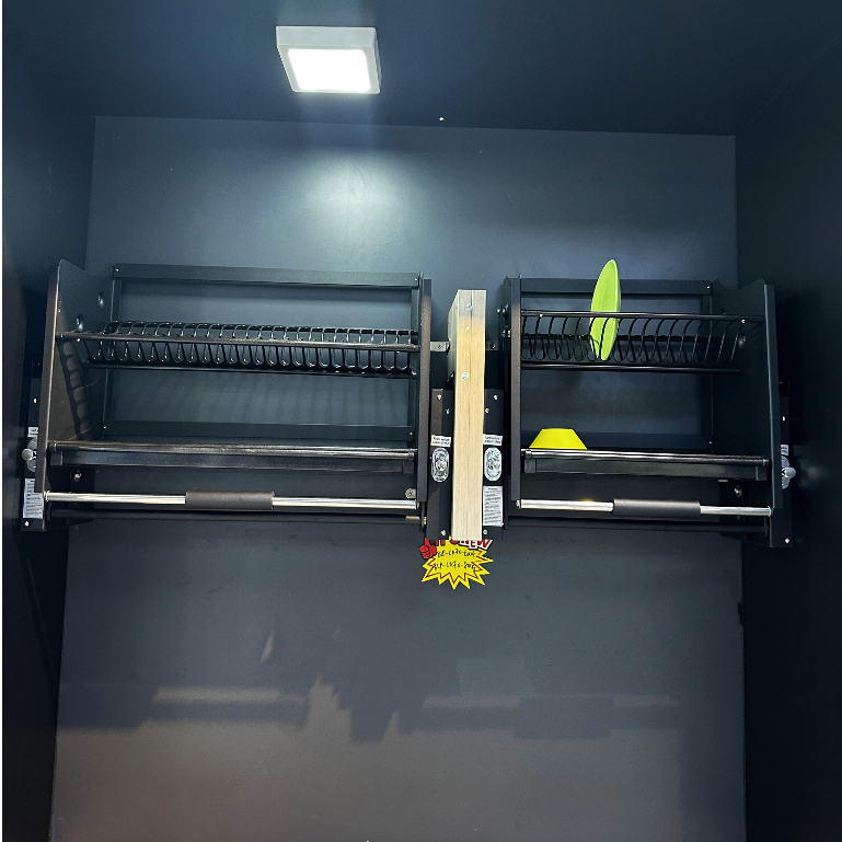 Alcor System Black Elevator Dish Rack Upper Kitchen Cabinet Storage ...