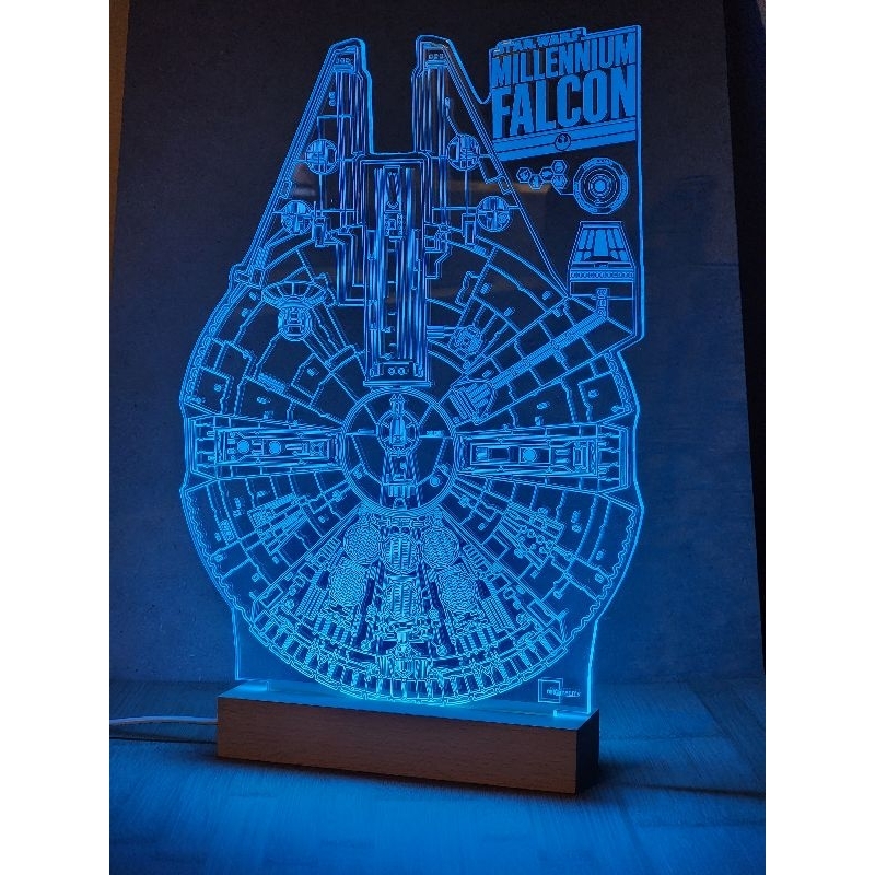 STAR WARS MILLENNIUM FALCON LED LIGHT DISPLAY Decoration Warm White RGB ...