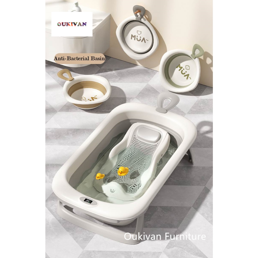 Foldable Baby Tub With Seat Temperature Sensor Waterproof Touch Screen ...