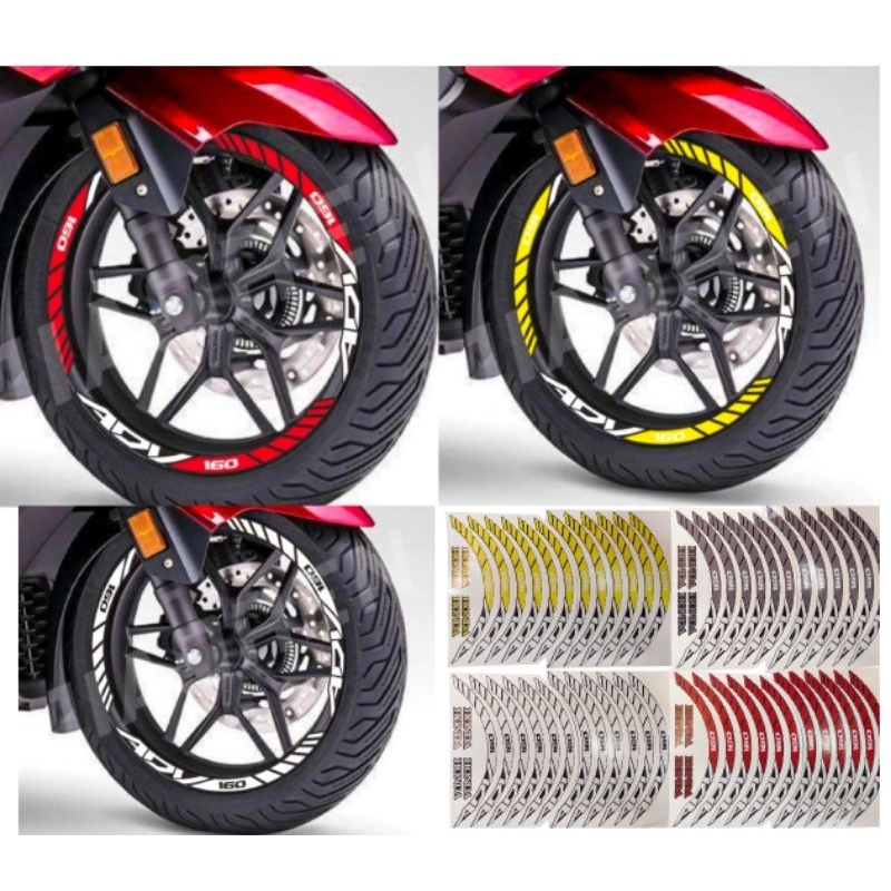 RIM STICKER HONDA ADV160 STICKER RIM ADV160 ADV 160 NEW 1 SET FRONT ...