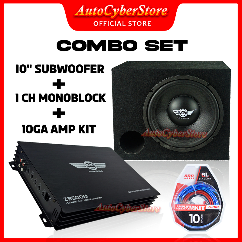 10 Inch Subwoofer Car sub Woofer Bass 300W SINGLE COIL Combo set with 1 ...