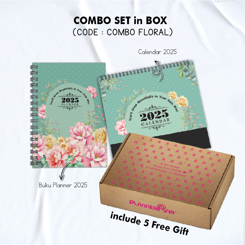 Gift BOX Buku Planner 2025 diaries notebook Planner Diary Cantik ...