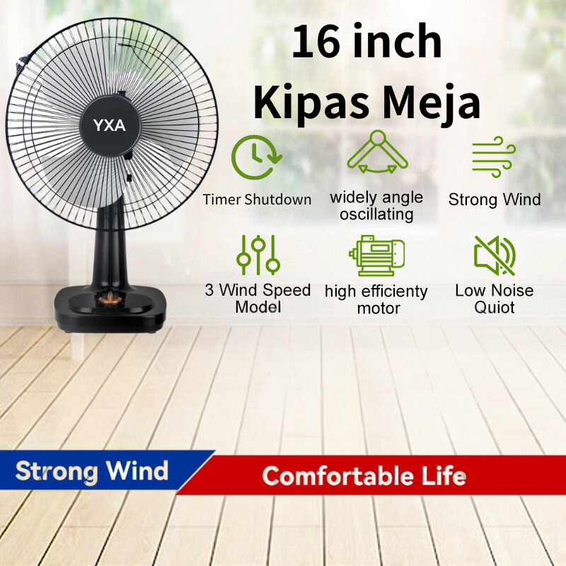 Kipas Meja 16 Inch Table Fan 5 Blades kipas Angin Home mute Kipas Angin kuat/ Kipas Duduk desk ...