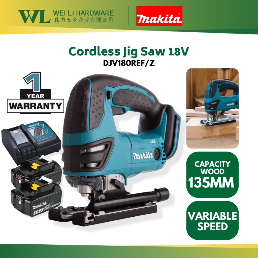 MAKITA DJV180REF Cordless Jig Saw 18V With 3.0ah Battery x2 & Charger ...