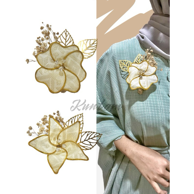 Bunga Penanggah Songket/Bunga Dada Songket (with dual pin) | Shopee ...