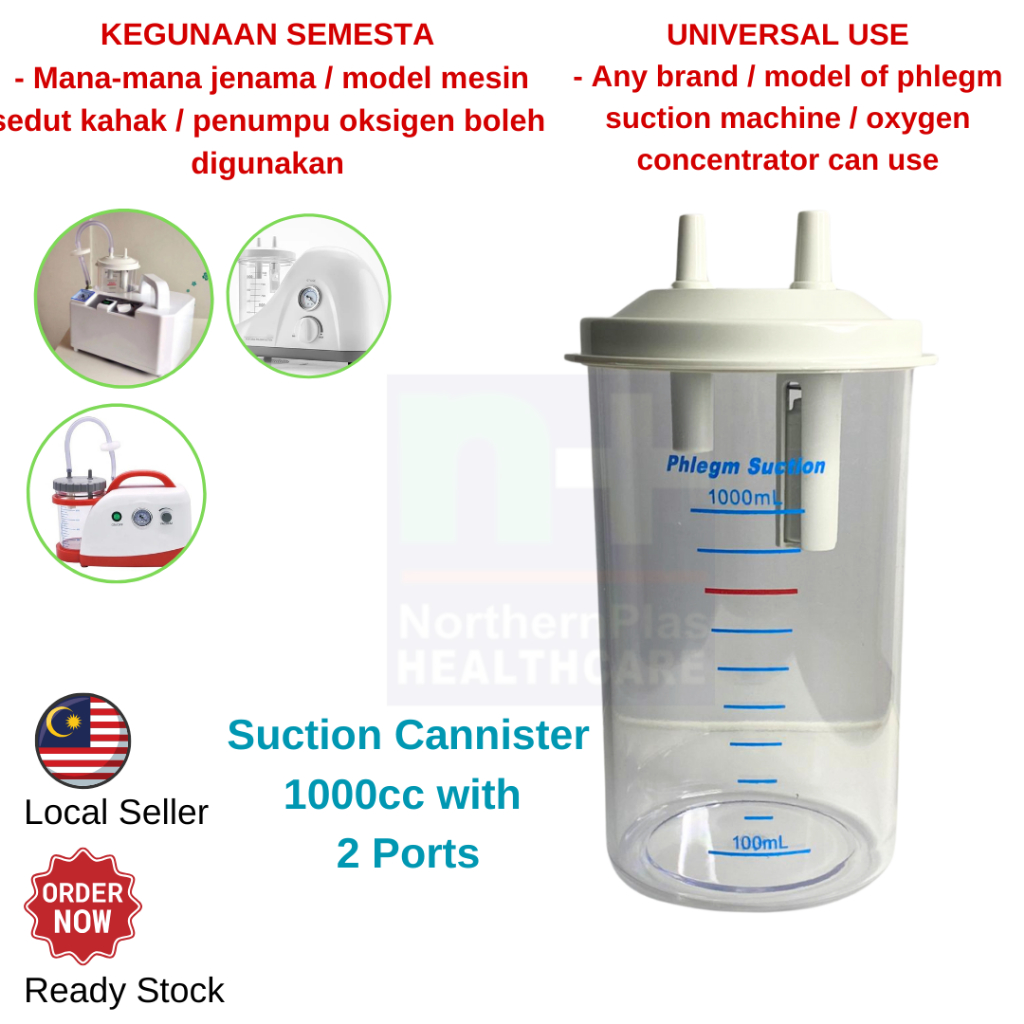 Yuwell Flexplus Suction Cannister 1000ml For Suction Machine ...