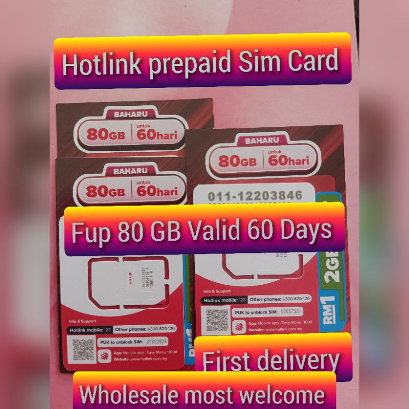 💥Hotlink,Prepaid,Internet,Simcard,80Gb🔥,Valid,60Days🌅🌅 | Shopee Malaysia