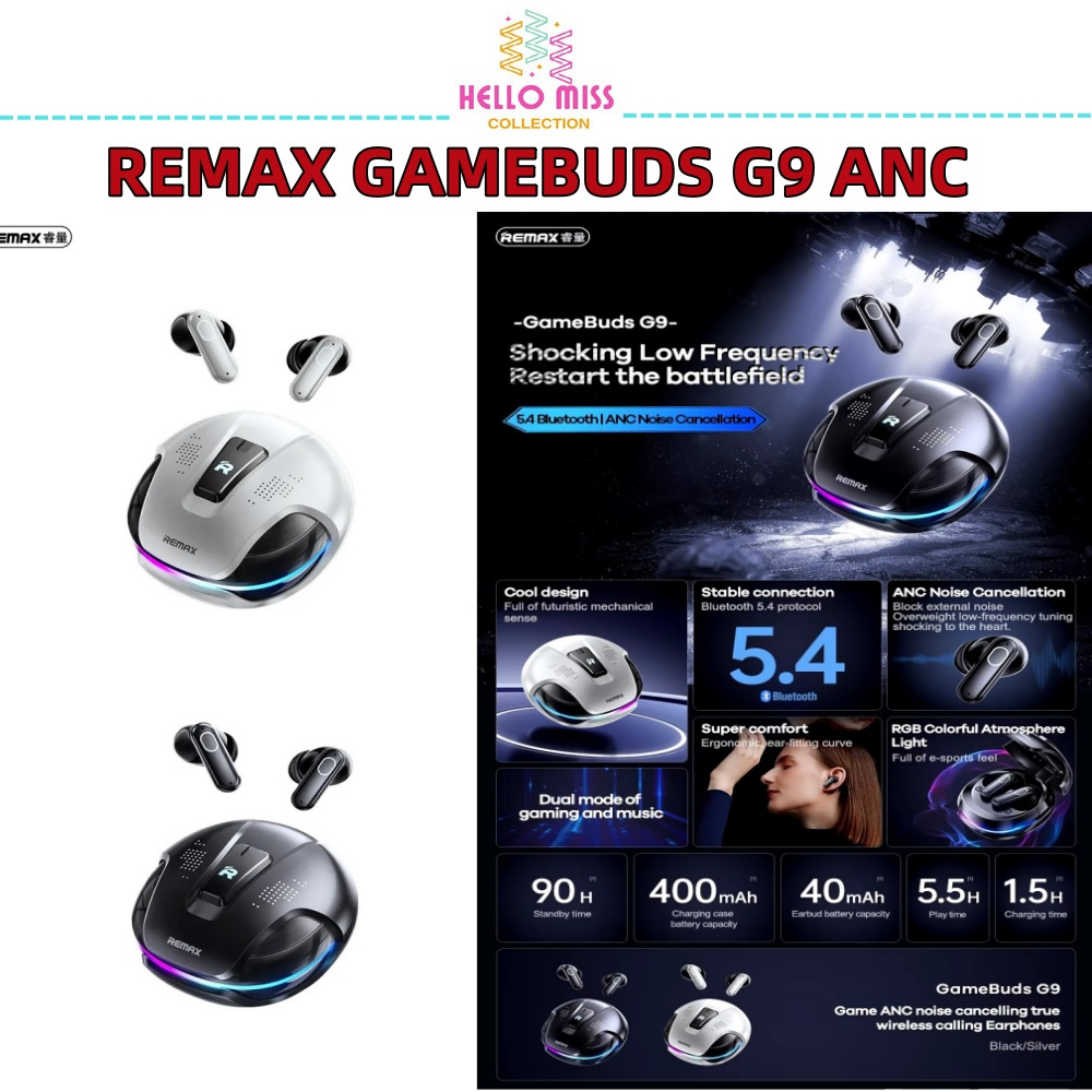 REMAX GameBuds G9 ANC Noise Reduction True Wireless Gaming Earphones ...