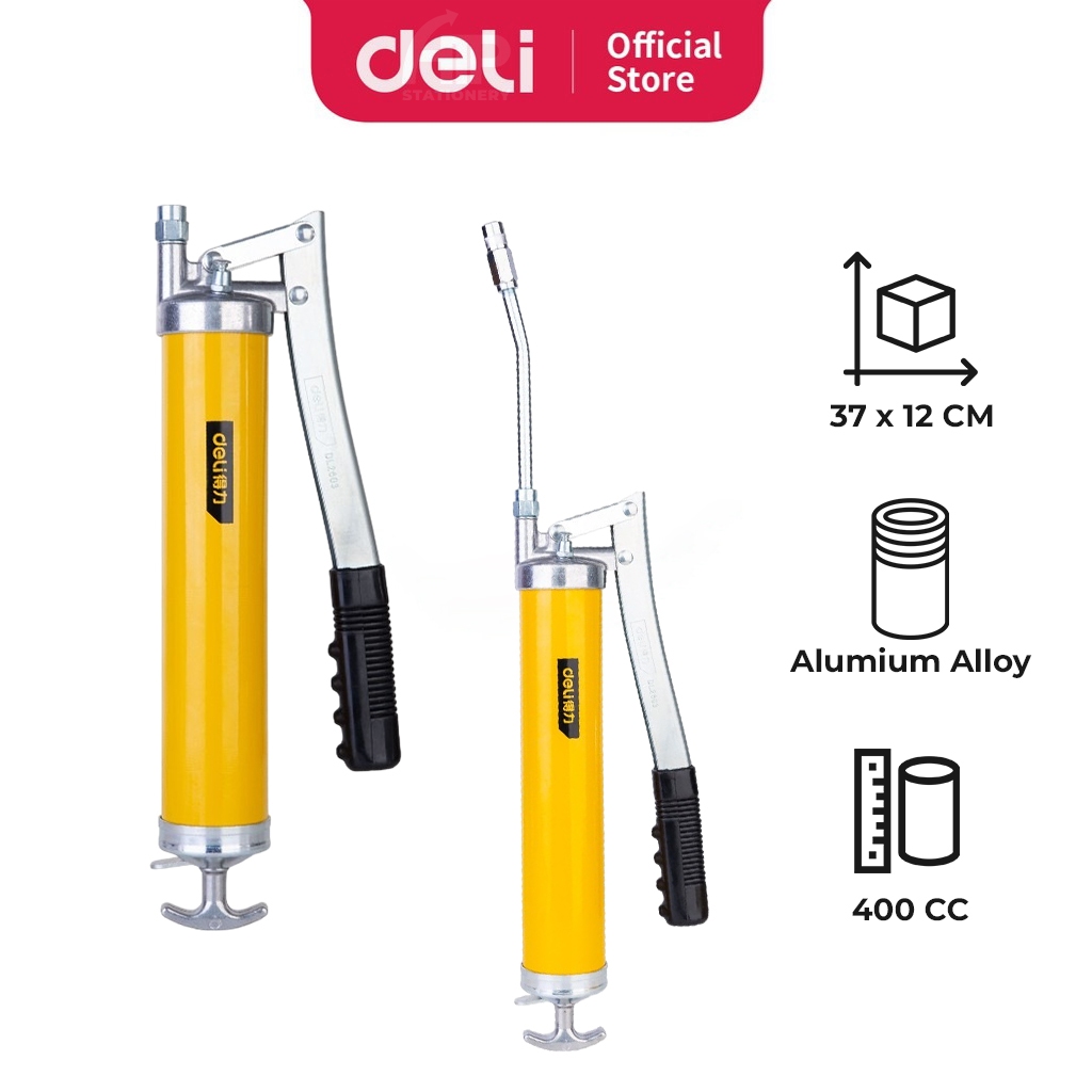 Deli Tools DL2603 Grease Gun 400CC Aluminium Alloy Comfortable Grip ...