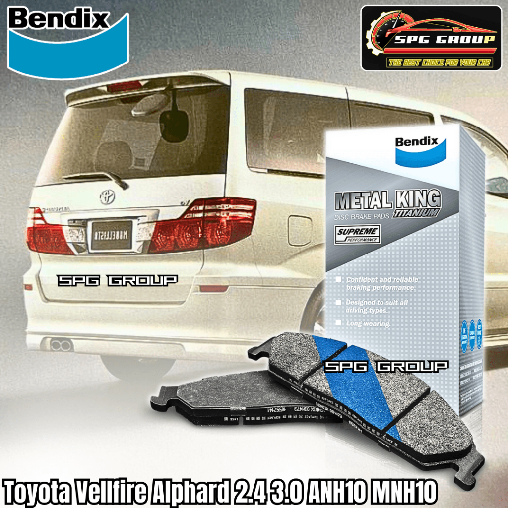 100% ORIGINAL BENDIX FRONT & REAR DISC BRAKE PADS TOYOTA VELLFIRE ...