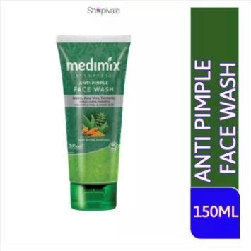 Medimix Ayurvedic ANTI PIMPLE Face Wash (NEEM, ALOE VERA & TURMERIC ...