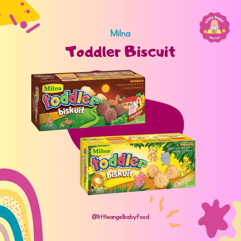Milna 👉🏻 Toddler Biscuit Chocolate/Cheese untuk bayi 12 bulan ke atas ...