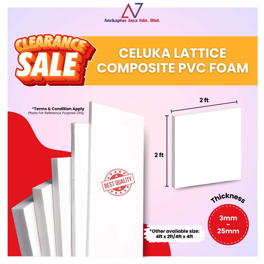 CELUKA LATTICE COMPOSITE WHITE CLC (PVC FOAM WHITE BOARD) 2FT X 2FT ...