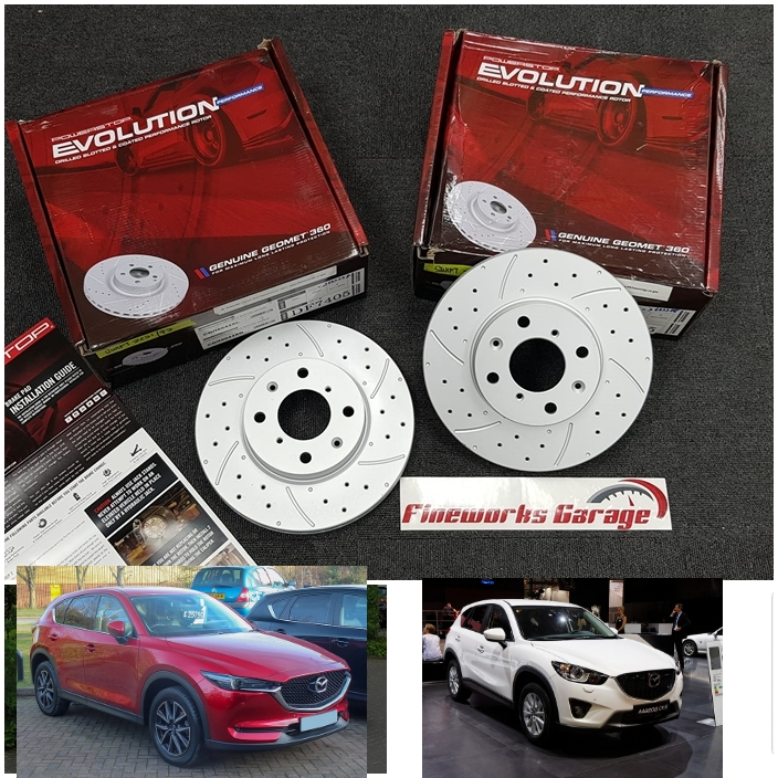 MAZDA CX5 NON TURBO MODEL POWERSTOP DRILL SLOTTED DISC ROTOR FRONT PER ...