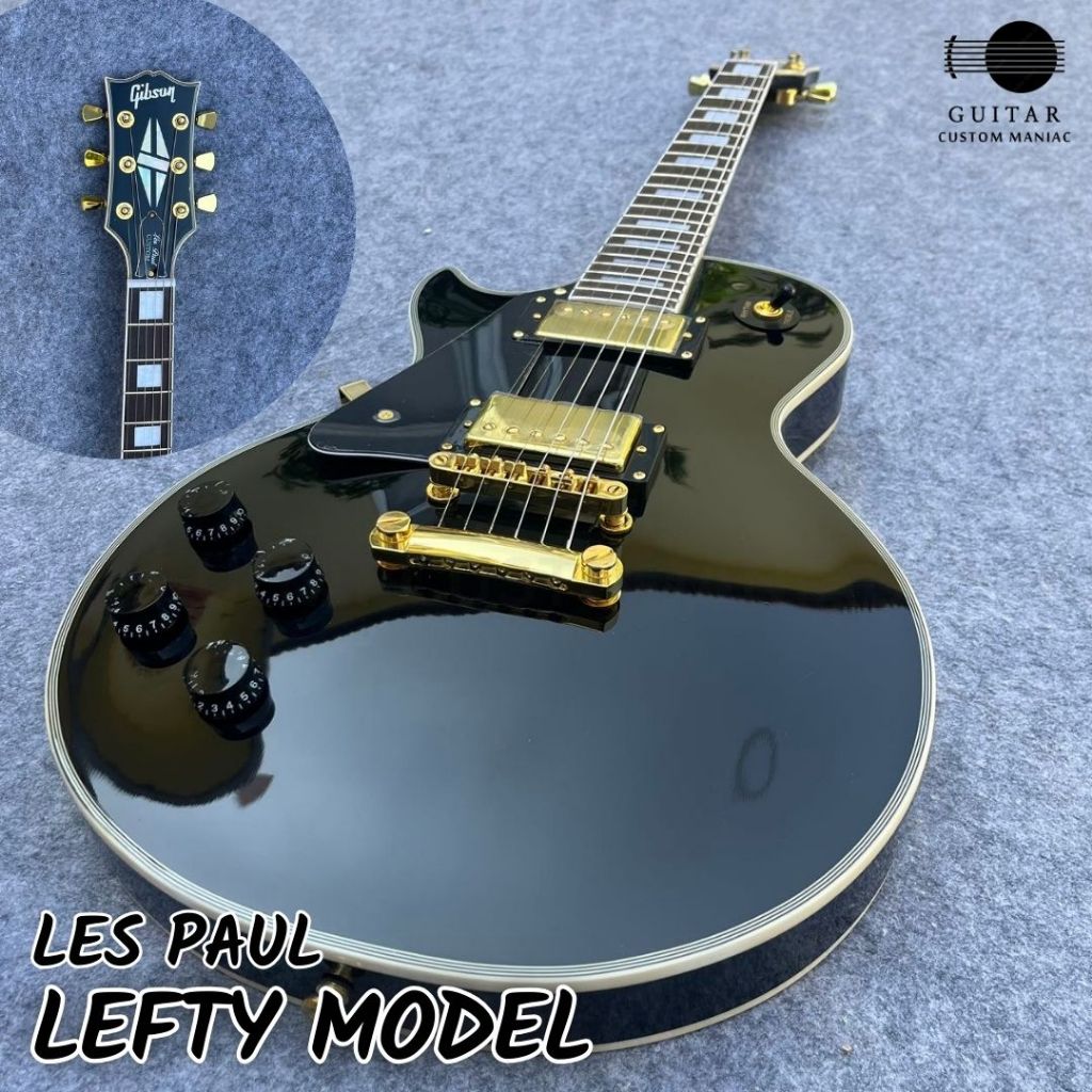 GCM Custom Made Les Paul Custom Lefty Kidal Left Handed Electric Guitar ...