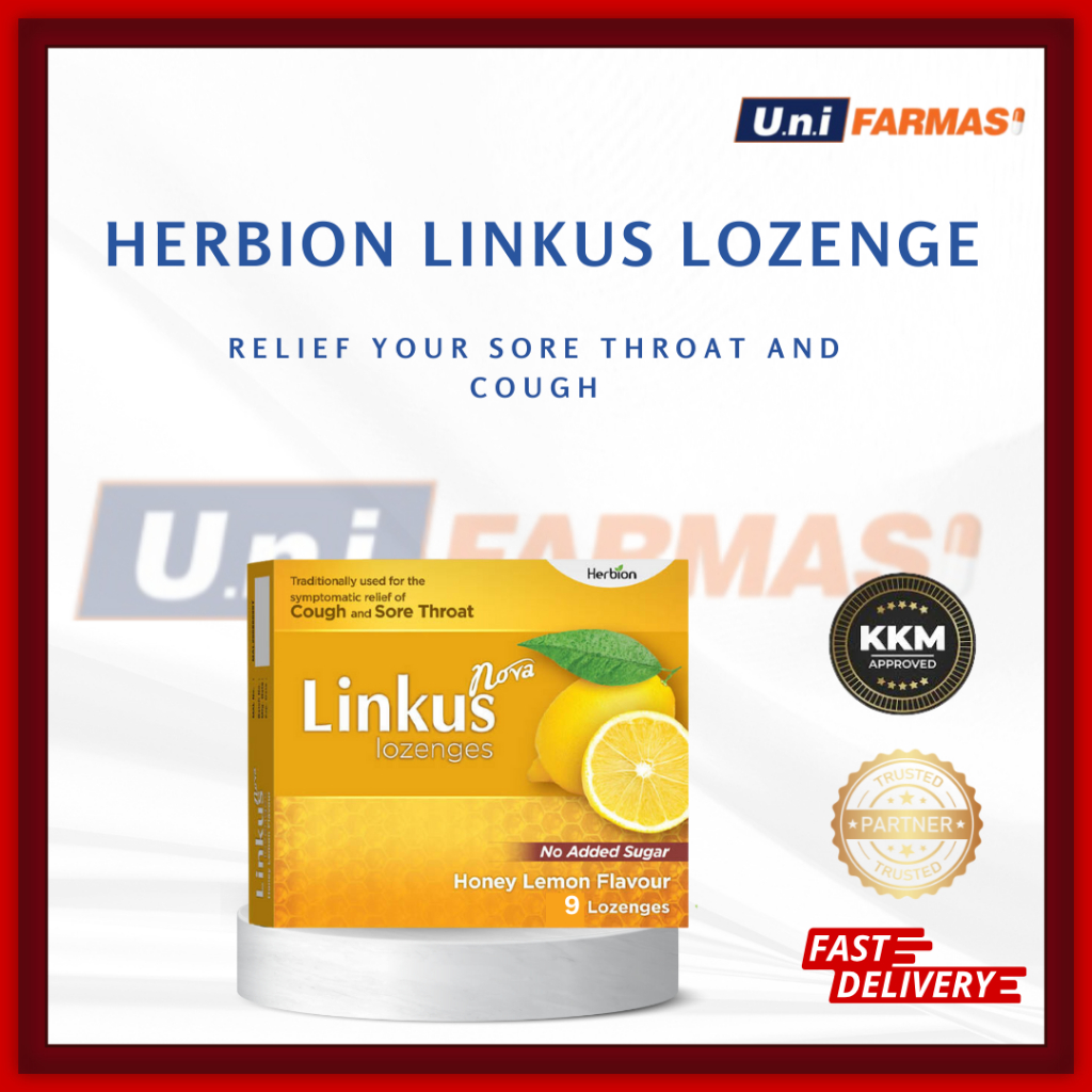 HERBION LINKUS COUGH/SORE THROAT HONEY LEMON FLAVOUR LOZENGES 9S [SUGAR FREE] | Shopee Malaysia