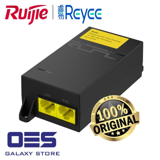 RUIJIE REYEE RG-POE-AT30 Network 1 x 1000Base-T Port Passive PoE+ 52V, 31.2W PoE Adapter ...