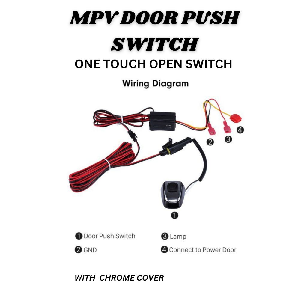 MPV ONE TOUCH OPEN SWITCH POWER DOOR PUSH BUTTON WITH CHROME COVER ...