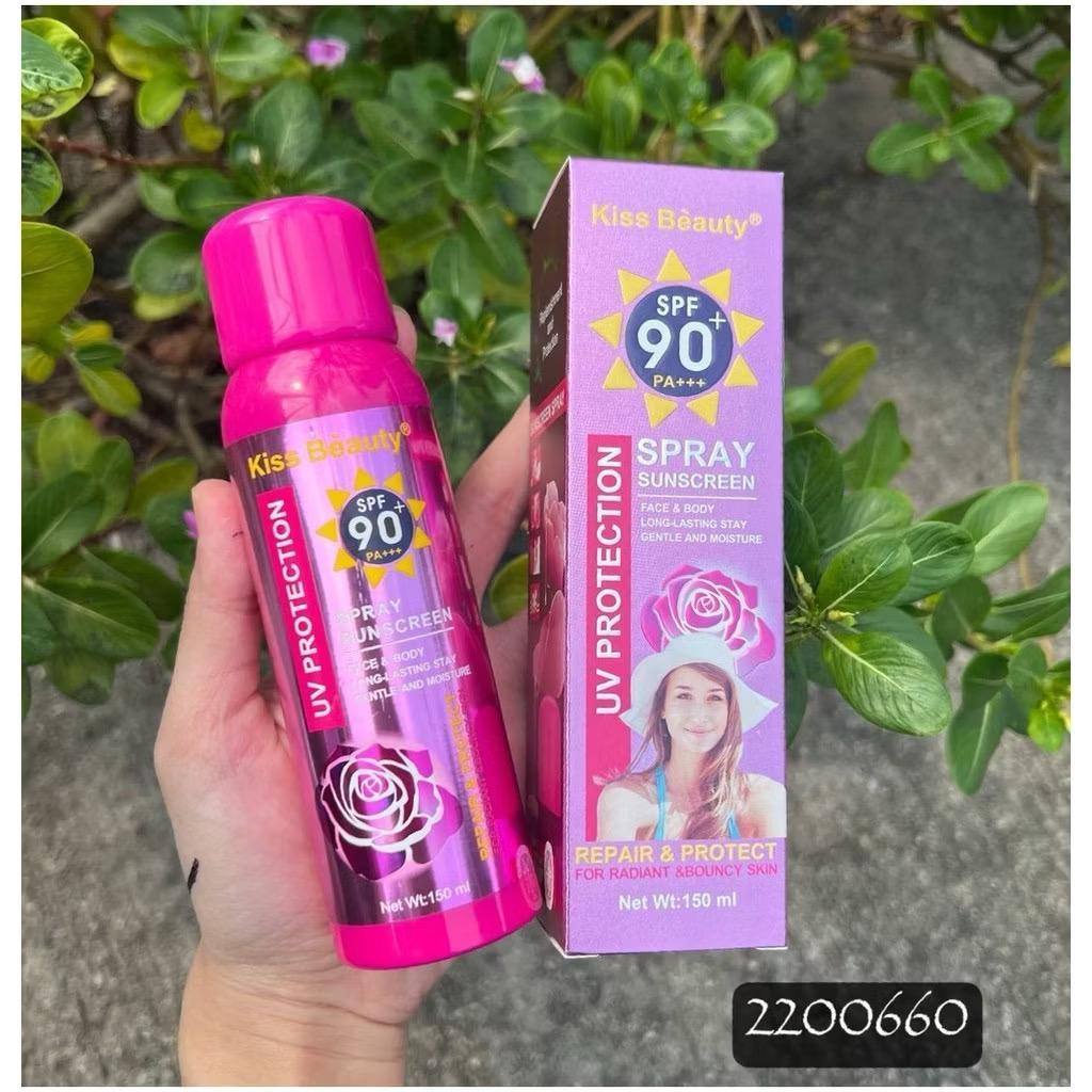 Kiss Beauty Sunscreen Spray Spf 90++ Uv Protection Repair & Protect ...