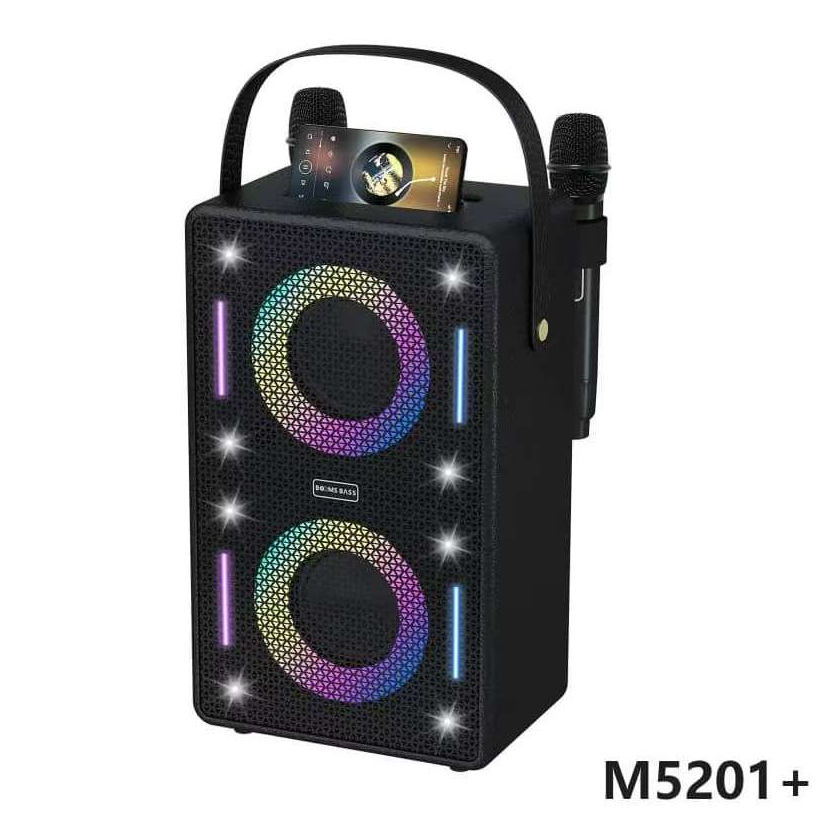 BOOMS BASS M5201+ TWS Wireless Bluetooth V5.3 Dual Microphone Karaoke ...