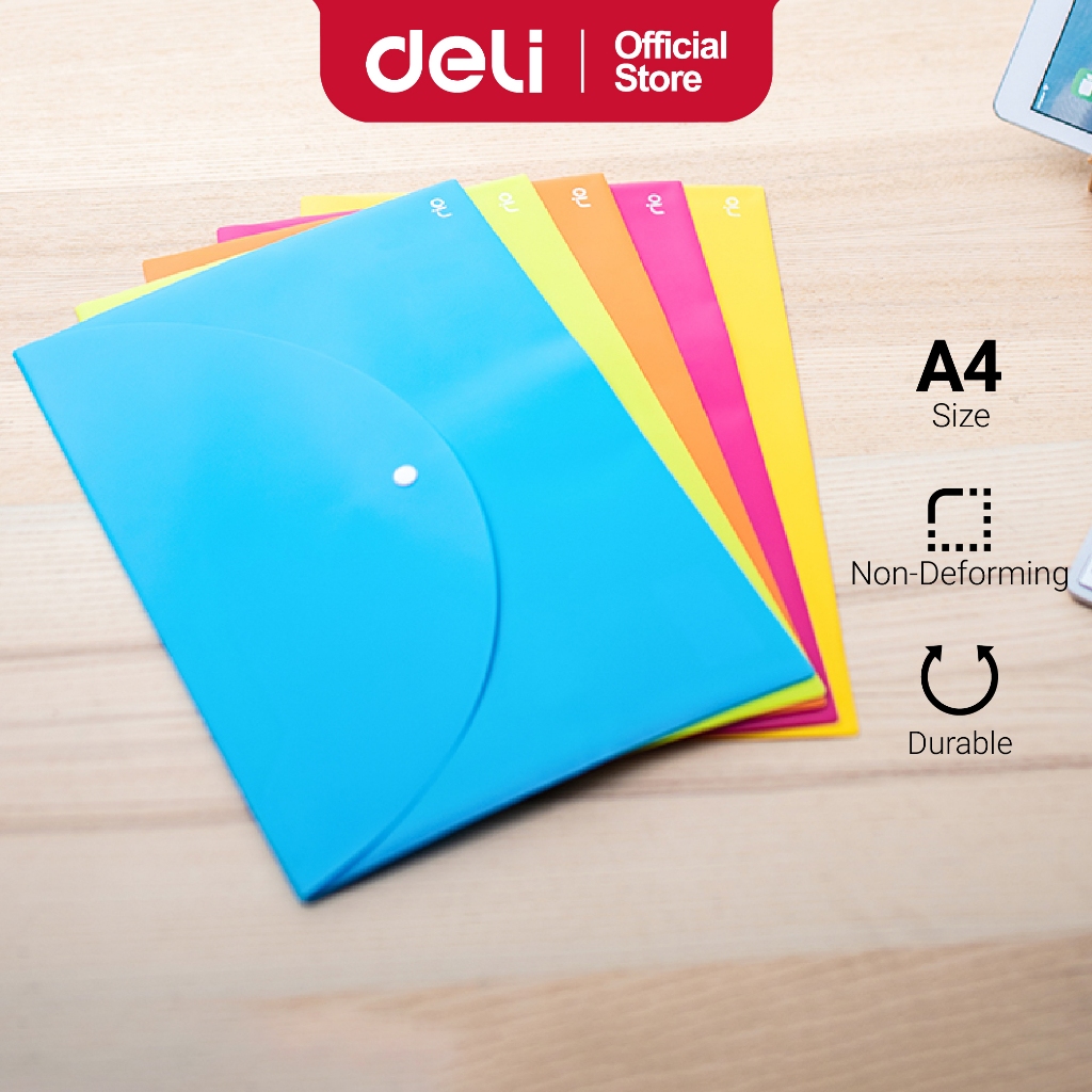 Deli Aurora File Storage Bag Clear Colourful Waterproof Fail Bag Front ...