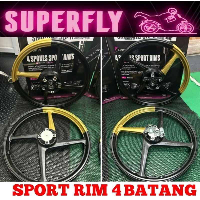 SUPERFLY PROJECT X SPORT RIM 4 BATANG Y15ZR Y16ZR COLOUR SPECIAL BLACK ...