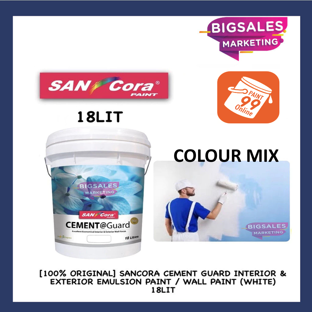18 Liter SANCORA Cement Guard Emulsion Paint / Wall Ceiling Paint 18L COLOUR | Shopee Malaysia