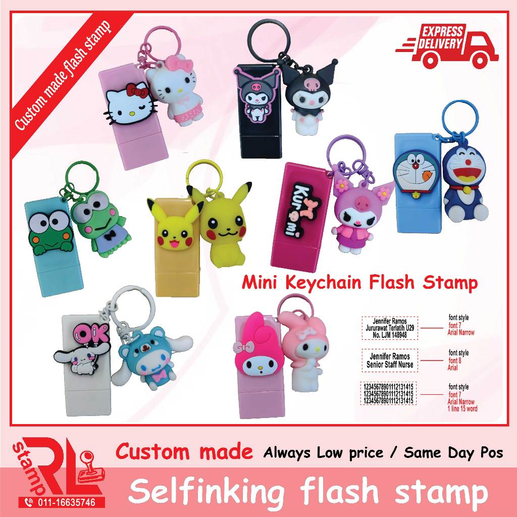 0818-4 Mini Cop Nama, Jururawat Chop, Nurse Chop, Rubber Stamp, Flash ...