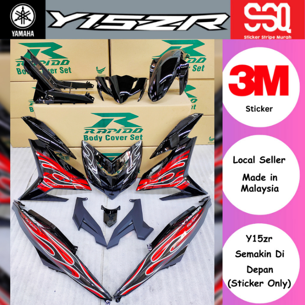 High Quality AAA Premium Sticker Stripe Yamaha y15 y15zr LC150 Flame ...