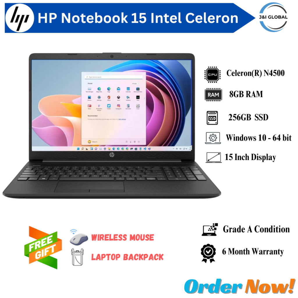 HP Notebook 15 Intel(R) Celeron N4500 | 8GB RAM / 256GB SSD | Original ...