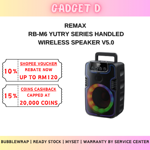 [READY STOCK] REMAX RB-M6 YUTRY SERIES HANDLED WIRELESS SPEAKER V5.0 | Shopee Malaysia