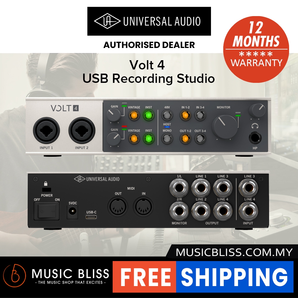 Universal Audio Volt 4 Portable 4x4 USB Audio/MIDI Interface (Volt4) | Shopee Malaysia