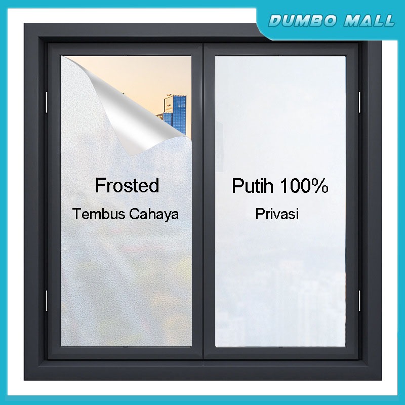 Tinted Putih 100% Frosted Fully Privacy Window Film Luar Dalam Tak ...