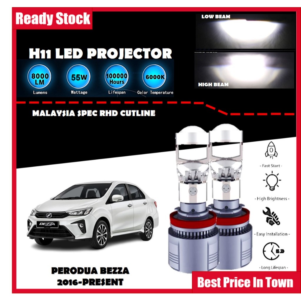 PERODUA BEZZA 2016 - PRESENT LED Headlight Lampu LED Kereta Car LED ...
