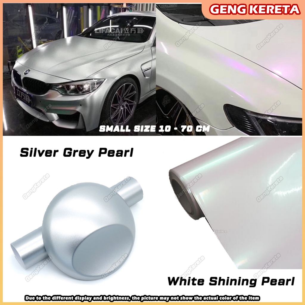 SMALL SIZE Car / Motor Sticker White Shining Pearl / Silver Grey Pearl ...