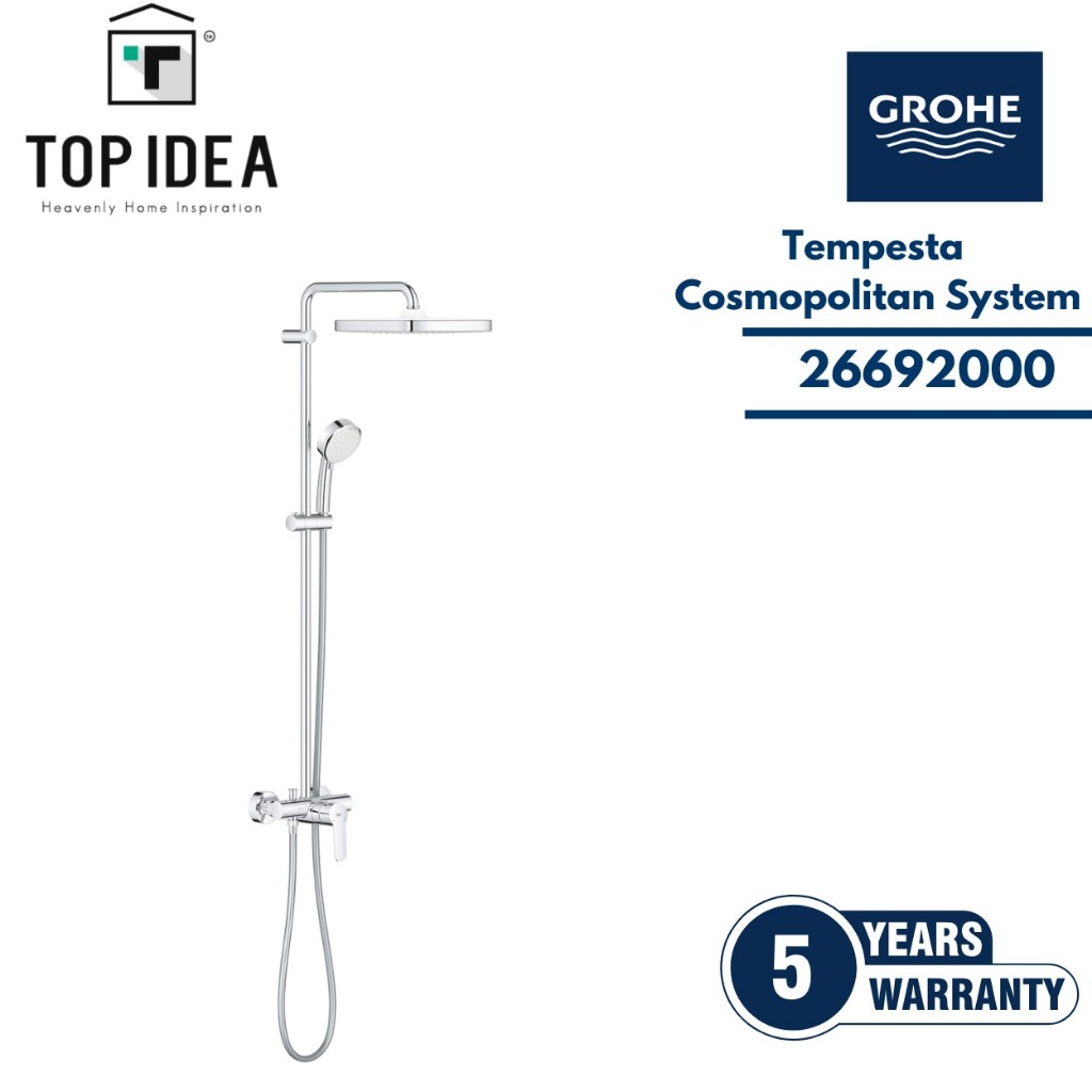 GROHE Tempesta Cosmopolitan 250 Cube Shower System with Single Lever ...